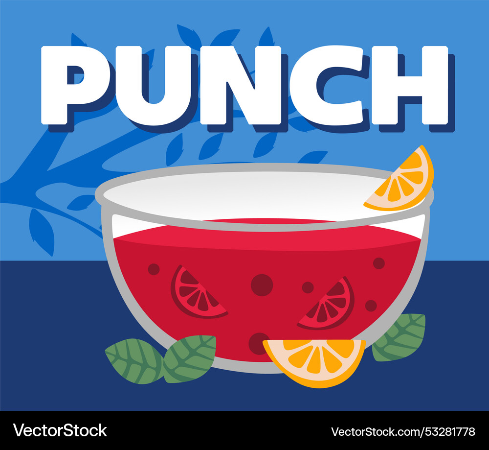 Happy punch day with delicious drinks Royalty Free Vector