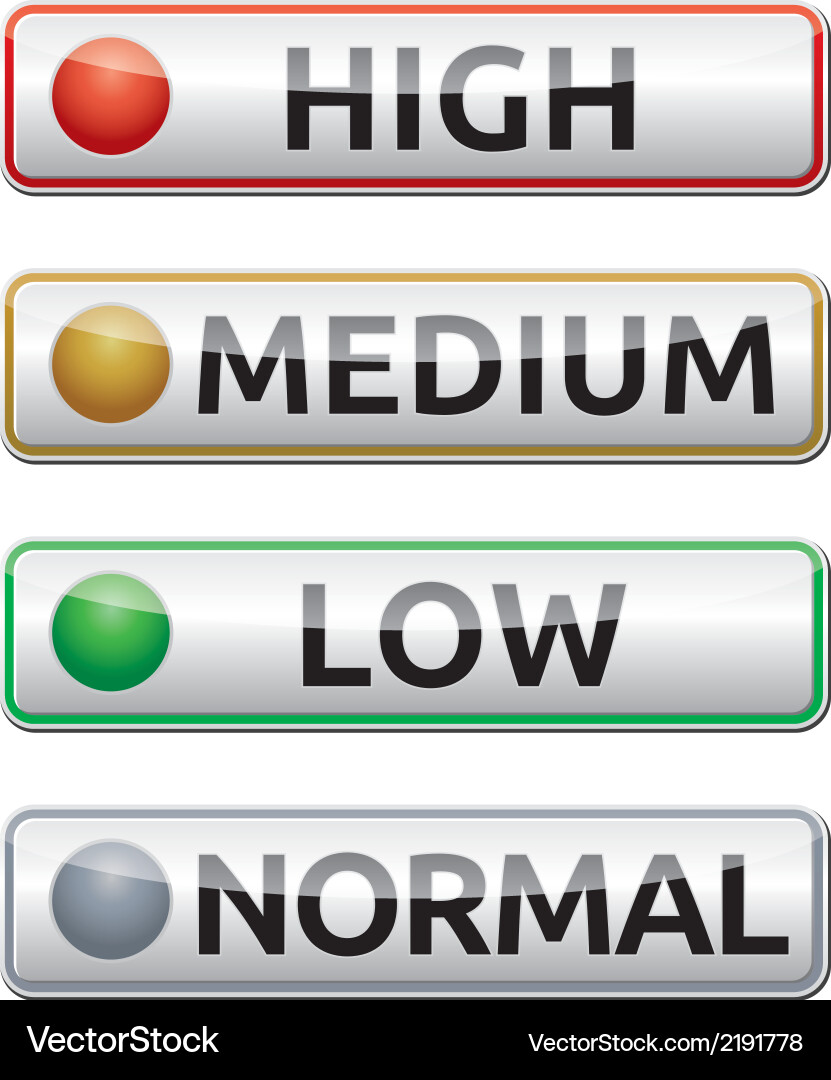 High medium low normal boards Royalty Free Vector Image