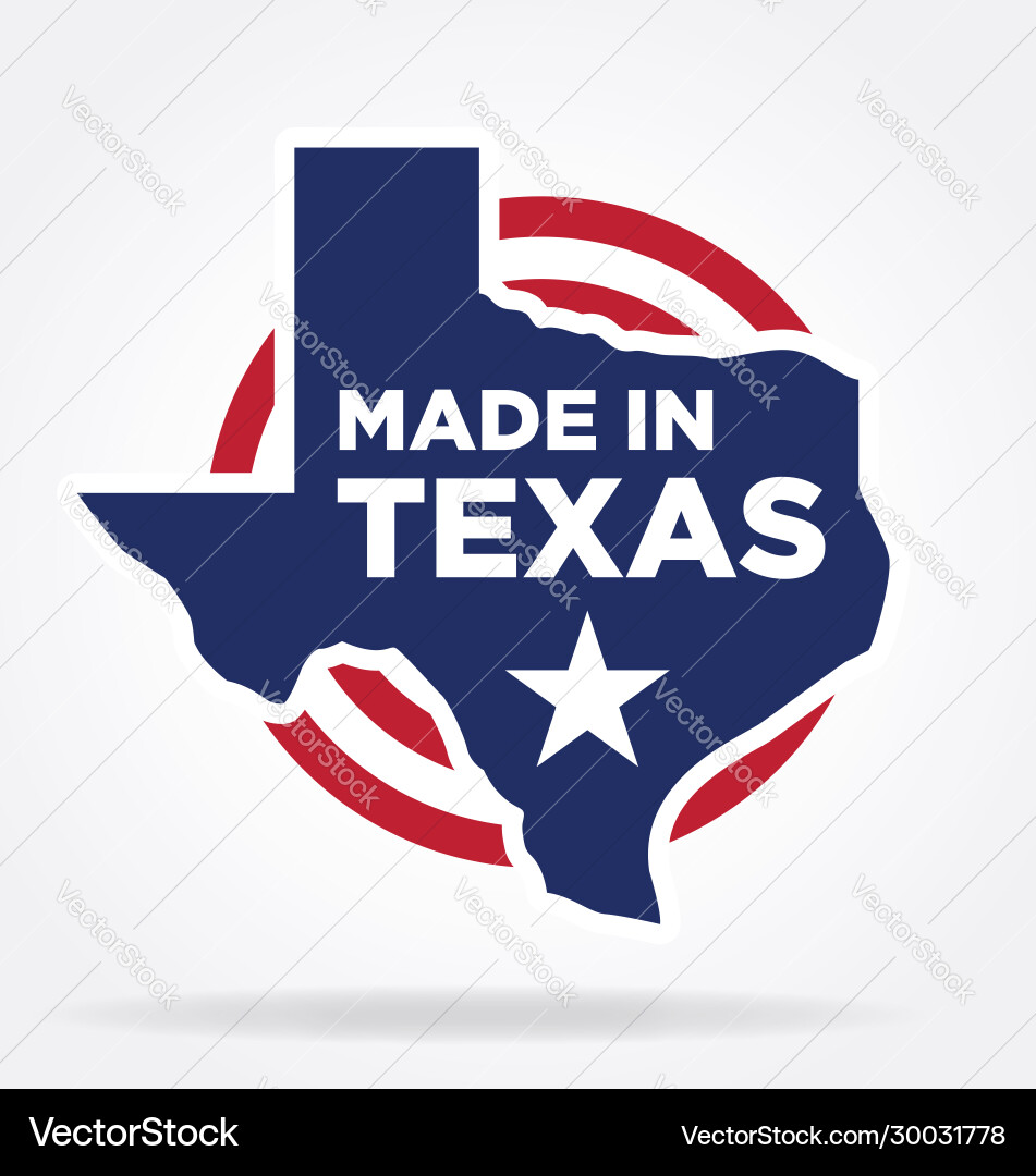 Made in texas logo 01 Royalty Free Vector Image