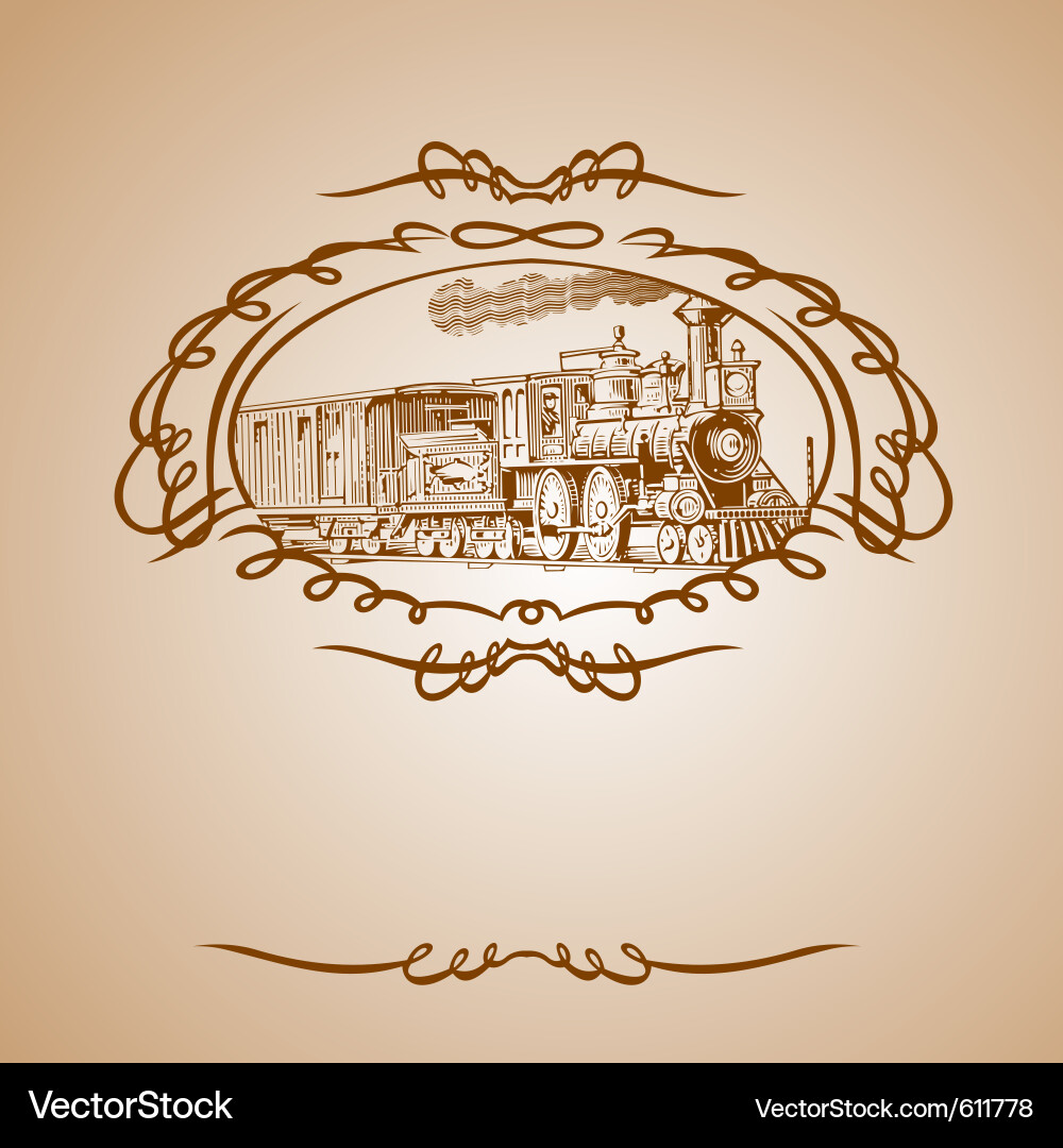Old train banner Royalty Free Vector Image - VectorStock