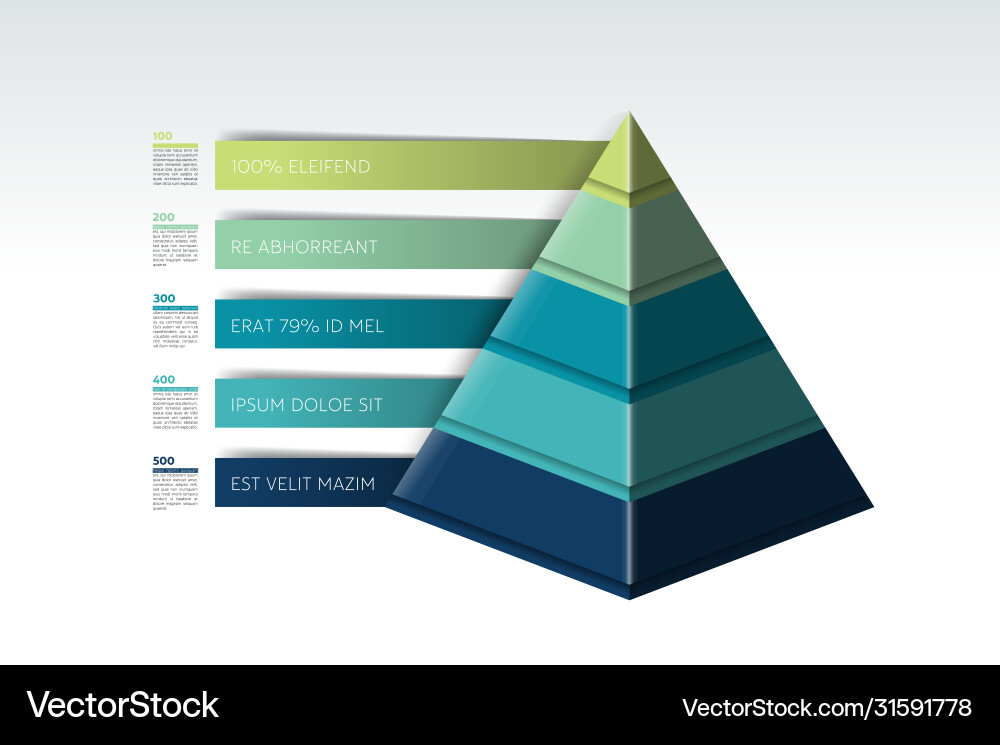 Pyramid infographic triangle chart scheme diagram Vector Image