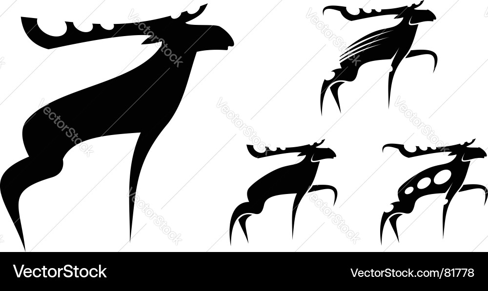 Set of mooses Royalty Free Vector Image - VectorStock