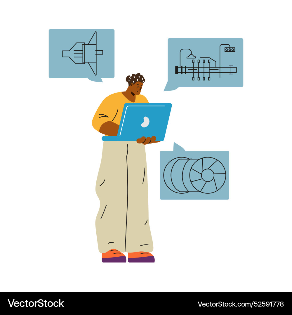 Shipbuilding engineer marine design specialist Vector Image