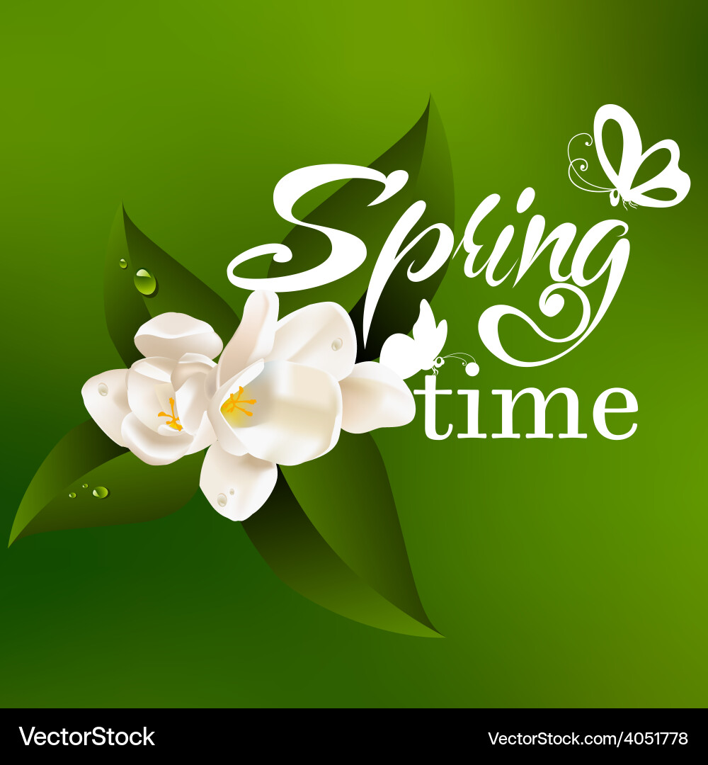 Typographic design lettering spring Royalty Free Vector