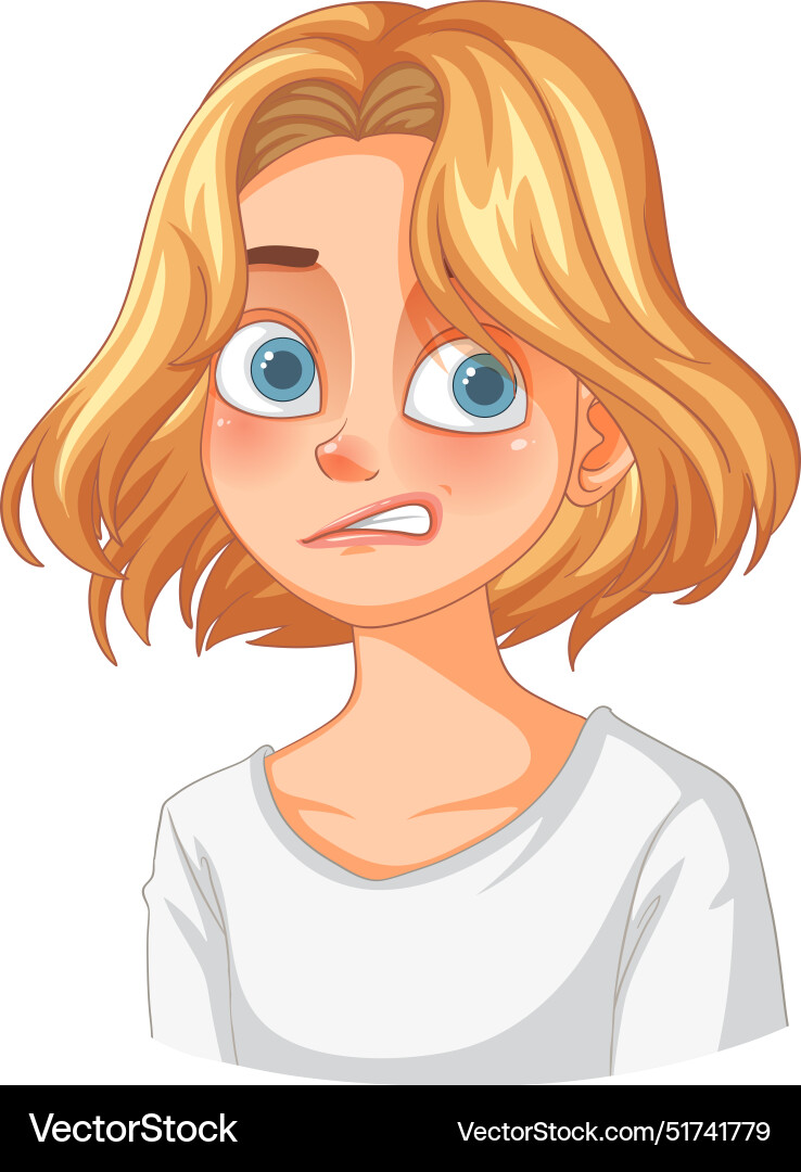 A young woman with confused expression Royalty Free Vector