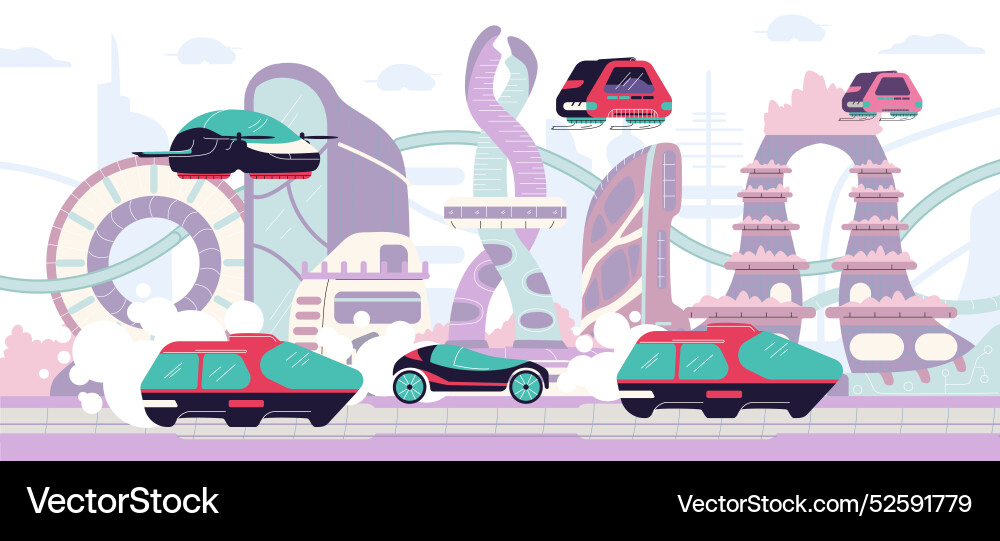 City of the future highly developed technologies Vector Image