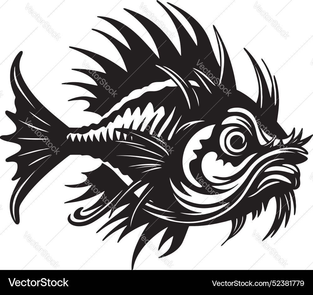 Dark leviathan menacing angular creature logo Vector Image