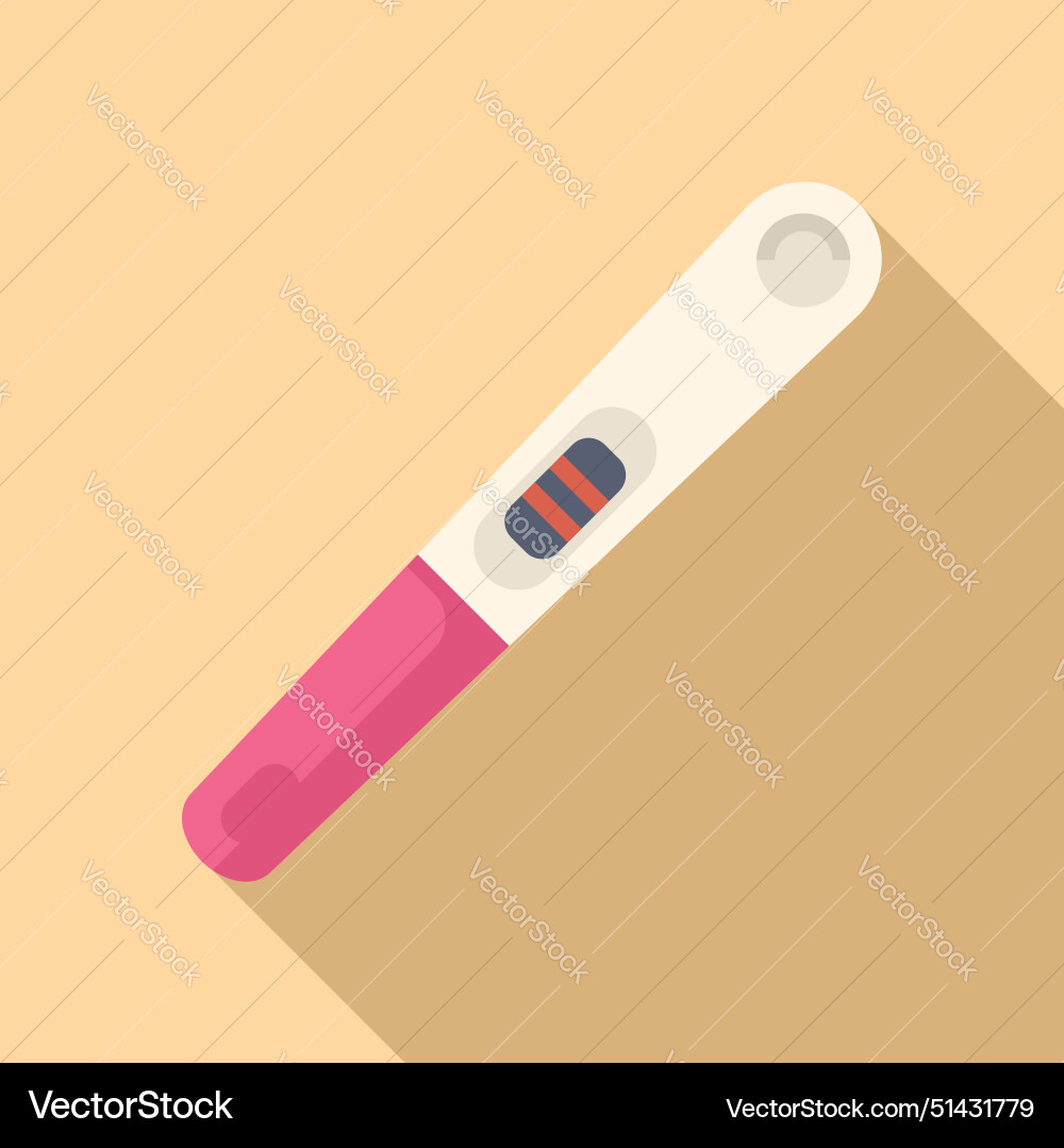 Flat design pregnancy test icon with shadow Vector Image