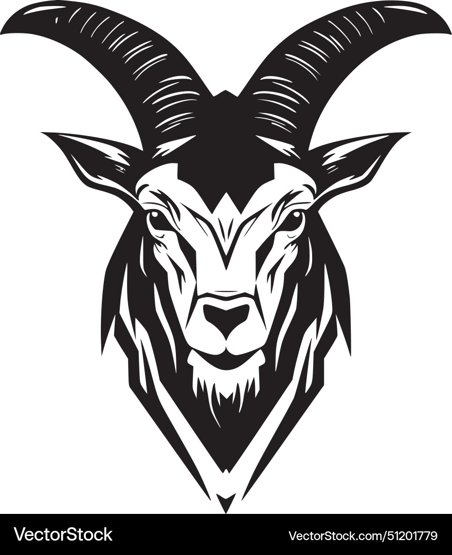 Goat - minimalist and flat logo Royalty Free Vector Image