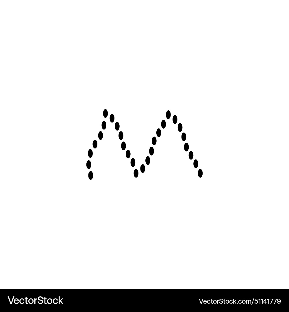 Letter m simple dots logo symbol Royalty Free Vector Image