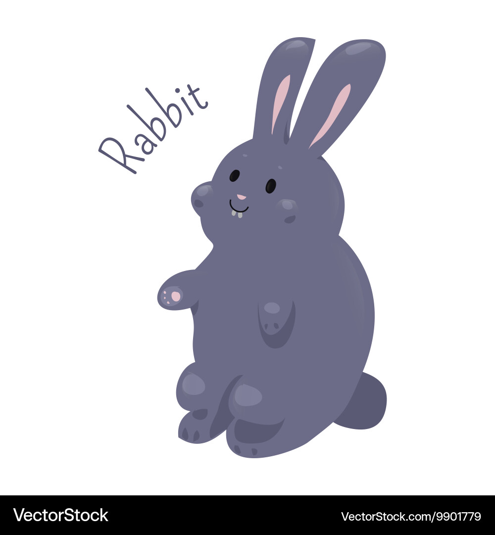 Rabbit isolated domestic pets sticker for kids Vector Image