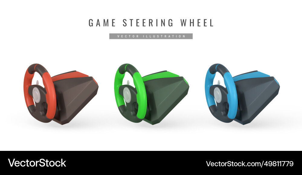 Realistic 3d game steering wheel stick Royalty Free Vector