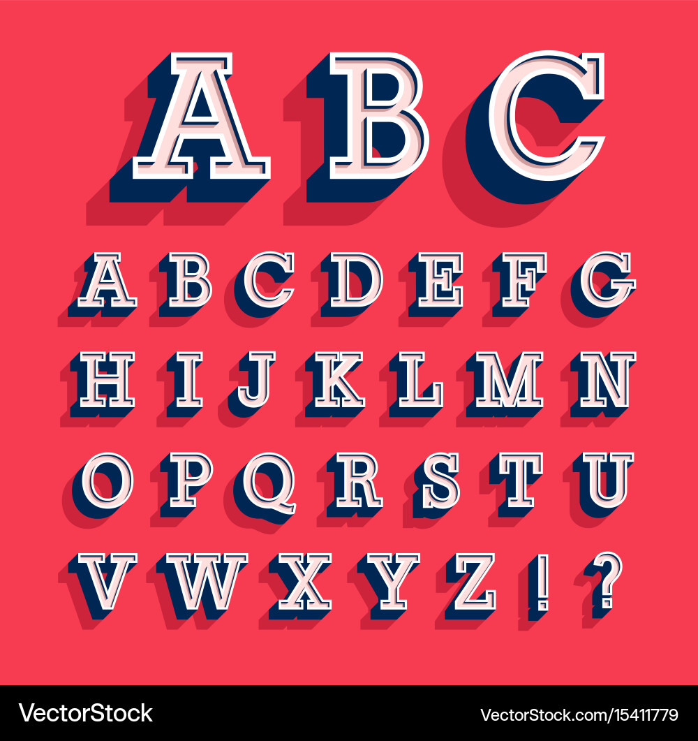 Retro alphabet Royalty Free Vector Image - VectorStock