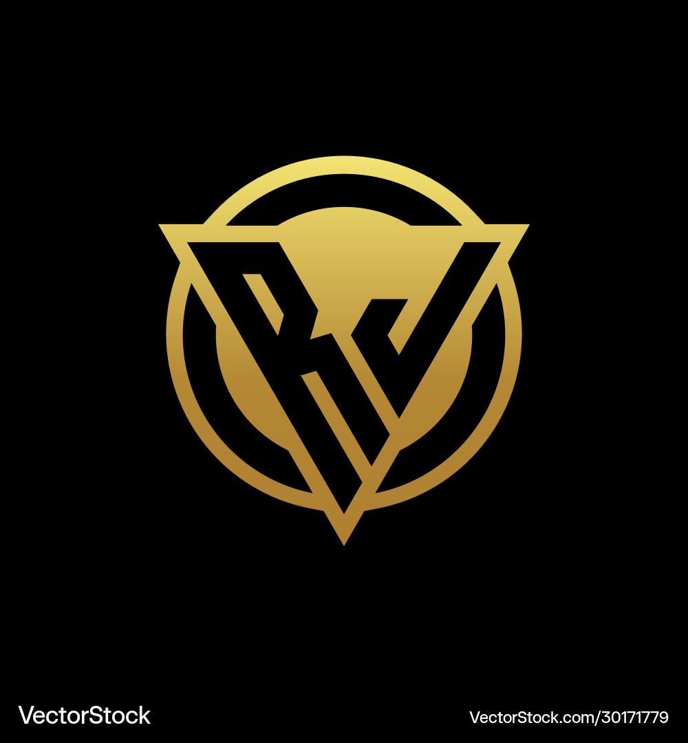 Rj logo monogram with triangle shape and circle Vector Image