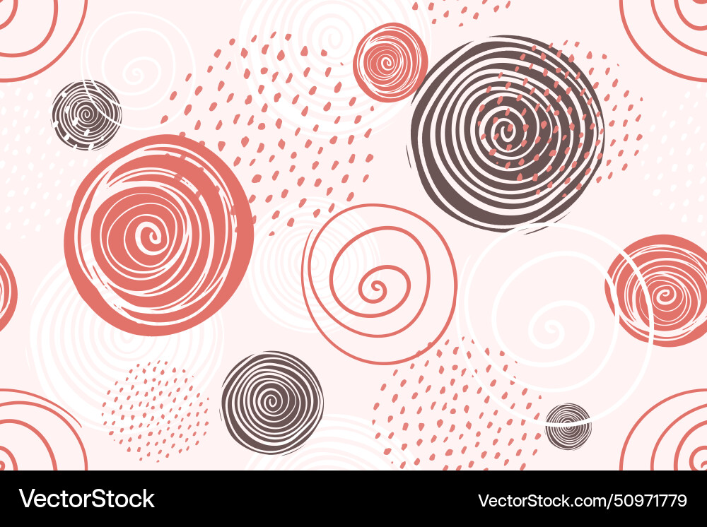Seamless pattern with circle swirl lines ornament Vector Image