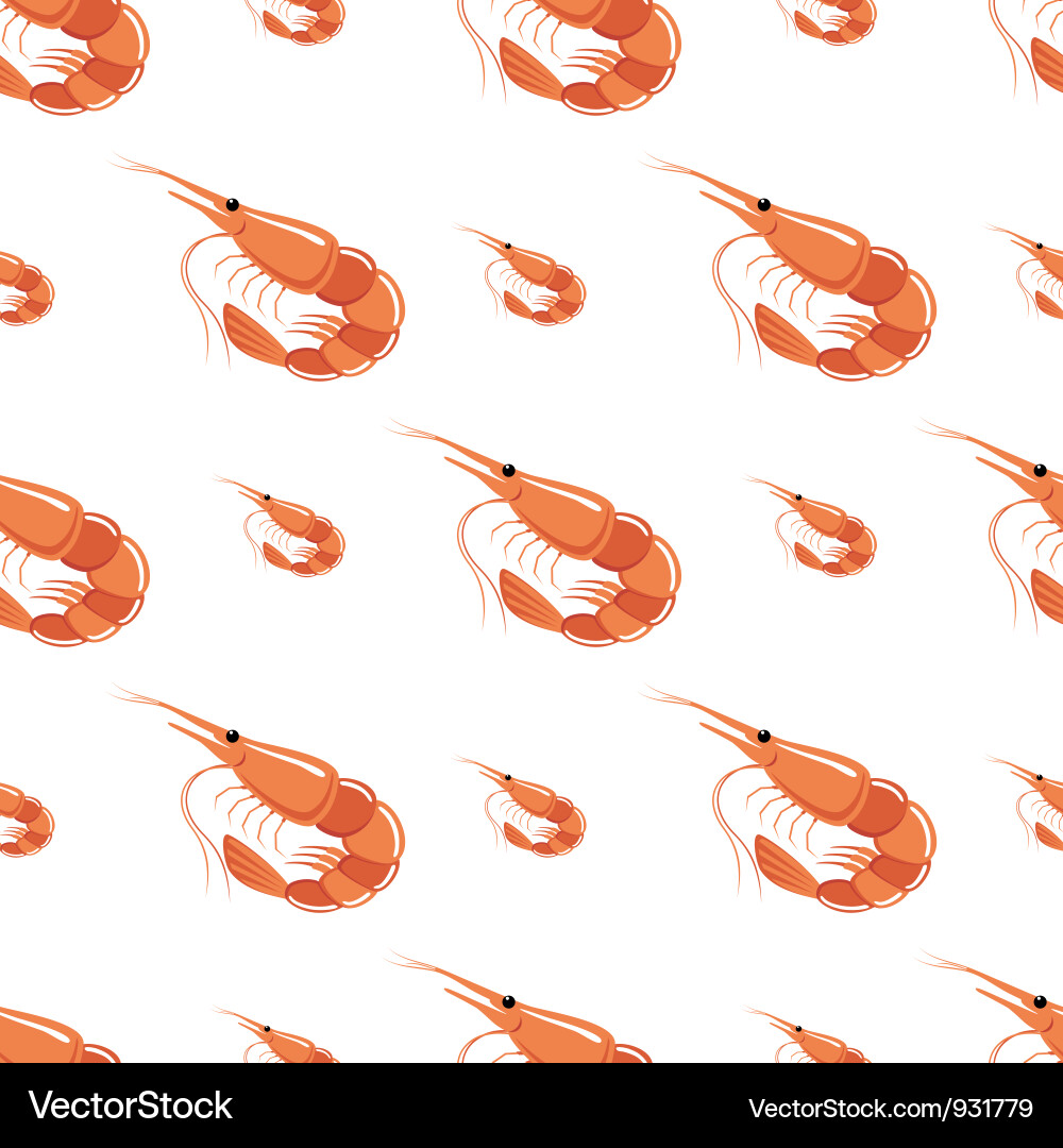 Shrimp Pattern - Seamless Royalty Free Vector Image