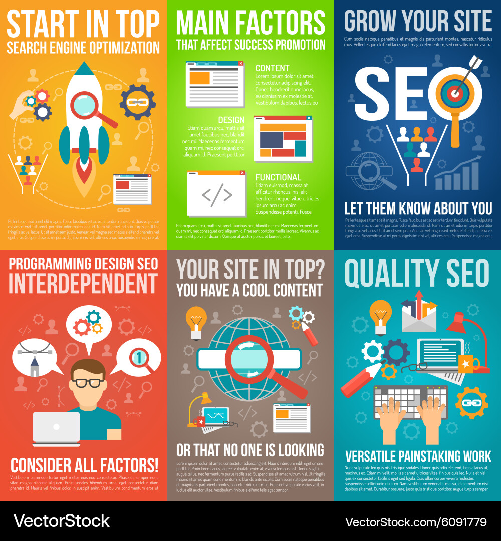 Web poster set Royalty Free Vector Image - VectorStock