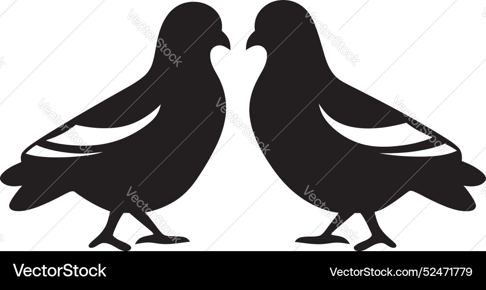 Wings of unity dove pair design element symbolic Vector Image