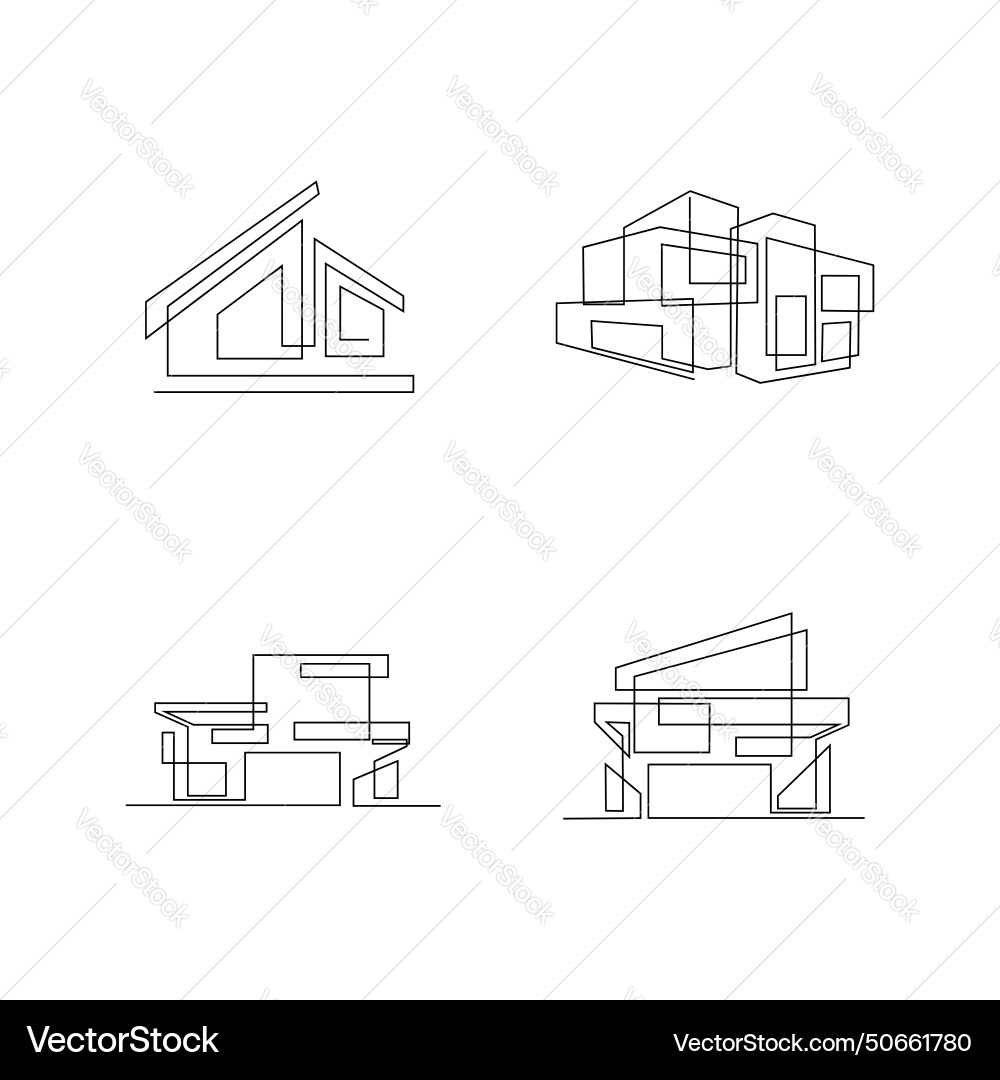Architecture house line design Royalty Free Vector Image