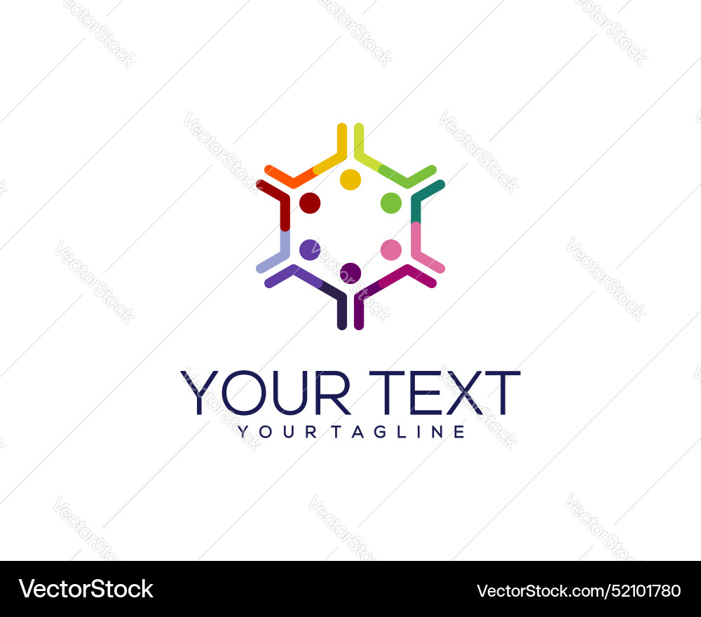Colorful world community logo team work Royalty Free Vector