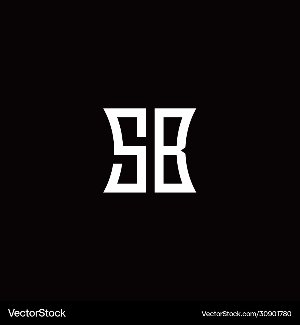 Curved SB Monogram Logo Royalty Free Vector Image