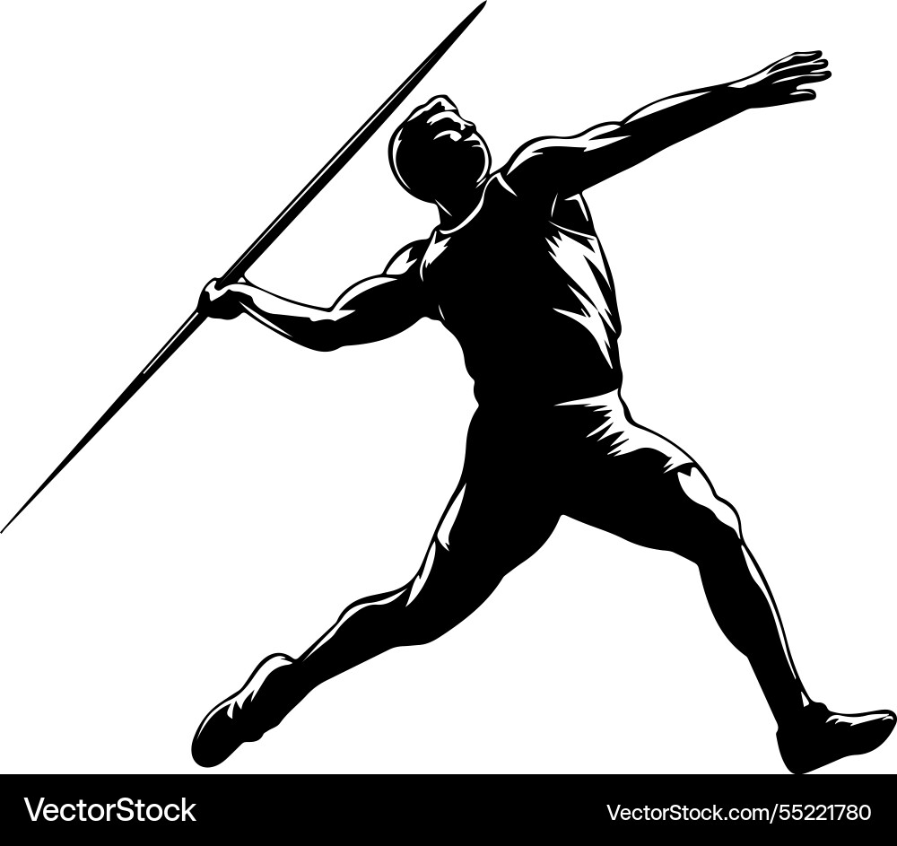 Javelin throw silhouette design Royalty Free Vector Image