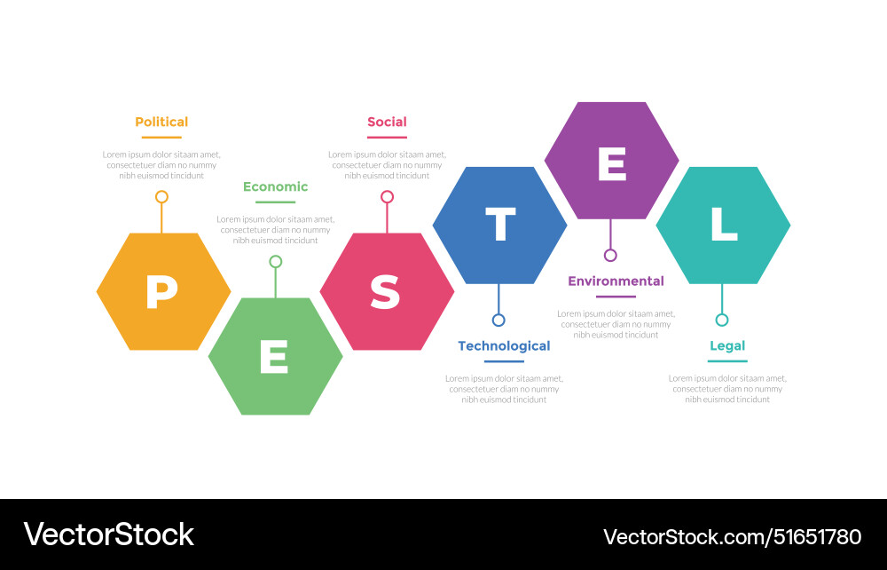 Pestel analysis infographics template diagram Vector Image