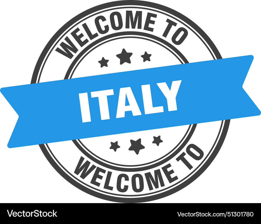 Welcome to italy stamp round sign – Royalty-Free Vector | VectorStock