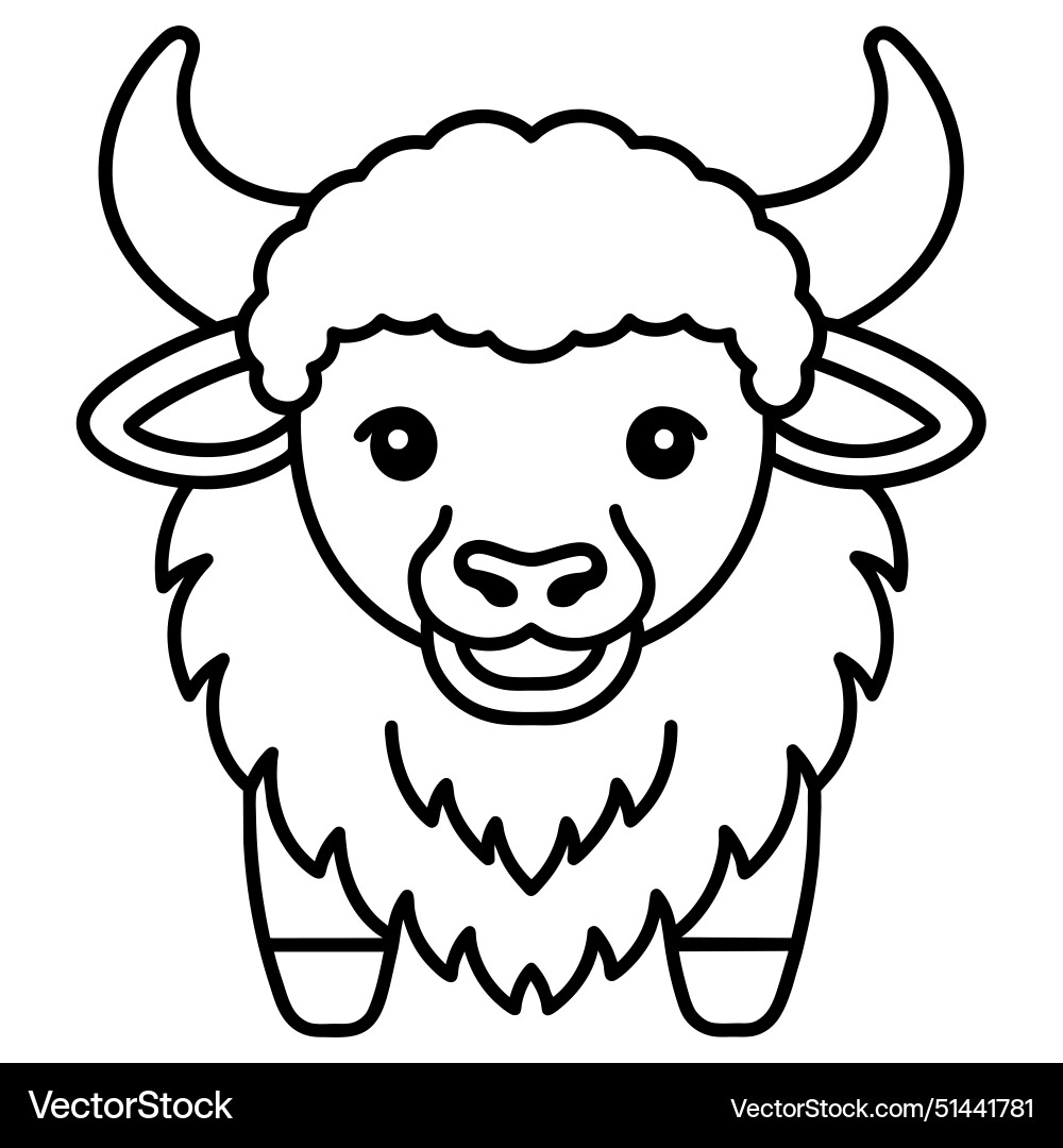 American bison smiles icon Royalty Free Vector Image