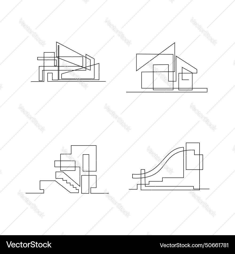 Architecture house line design Royalty Free Vector Image