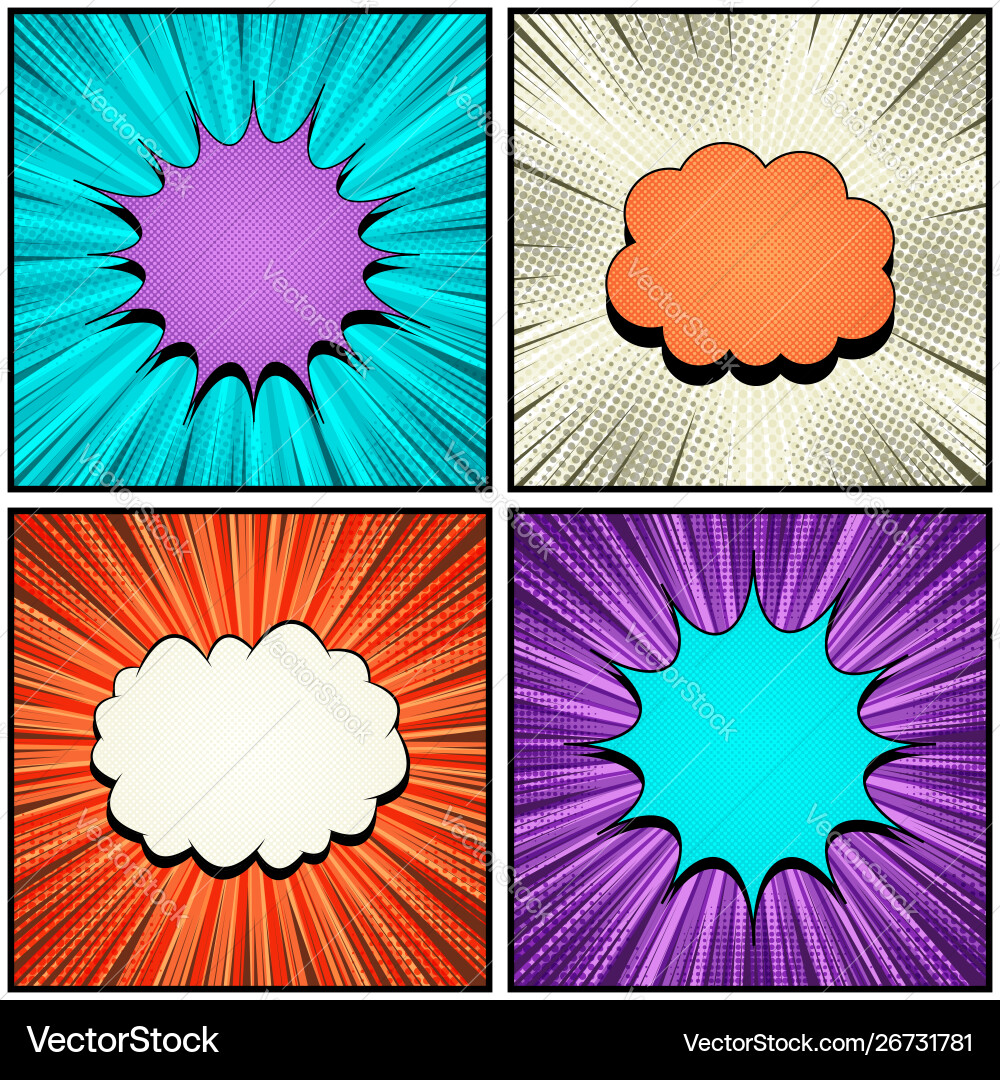 Comic colorful explosive backgrounds Royalty Free Vector