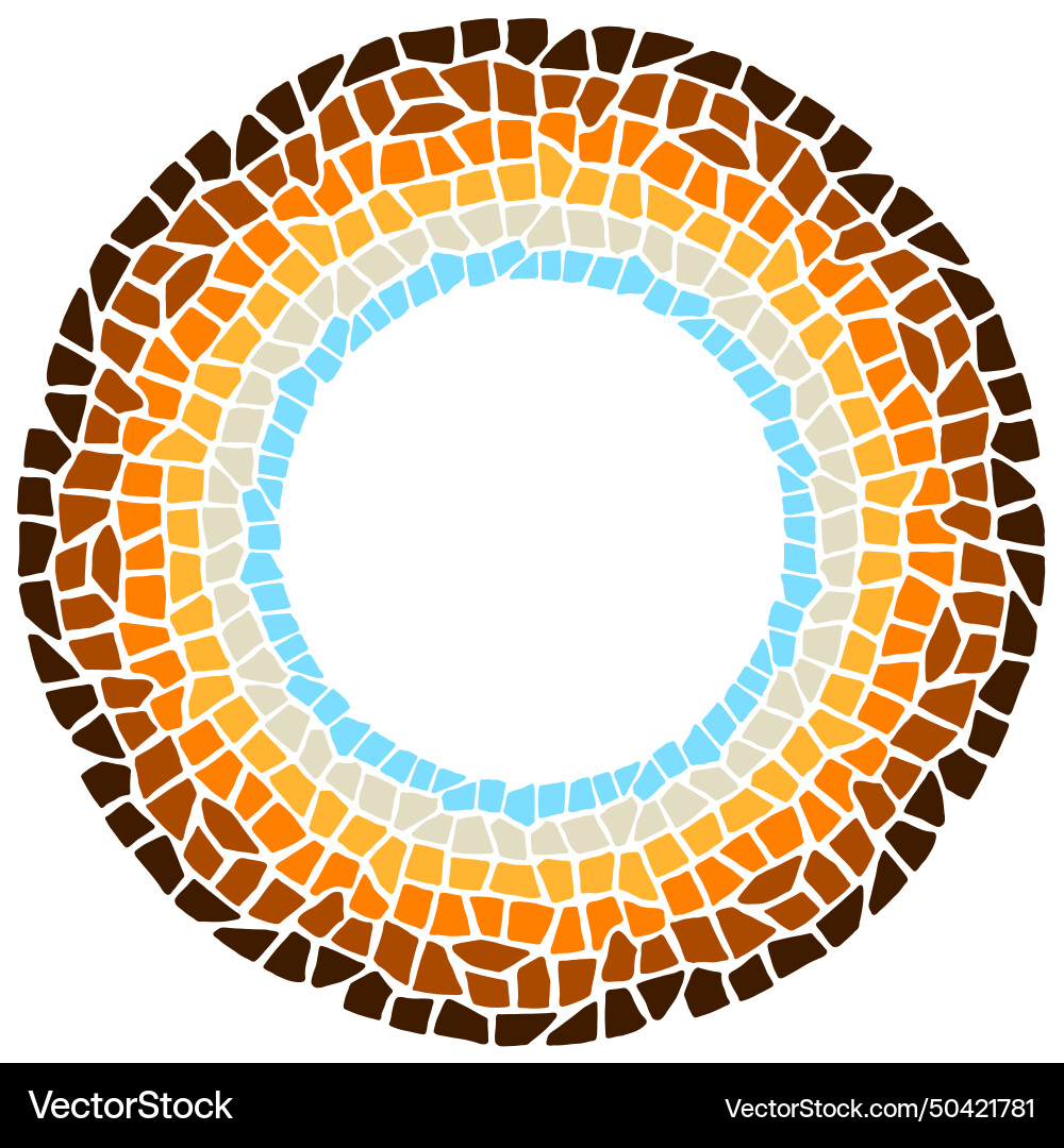 Decorative mosaic frame ceramic antique stone Vector Image