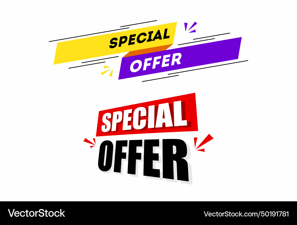 Double special offer design Royalty Free Vector Image