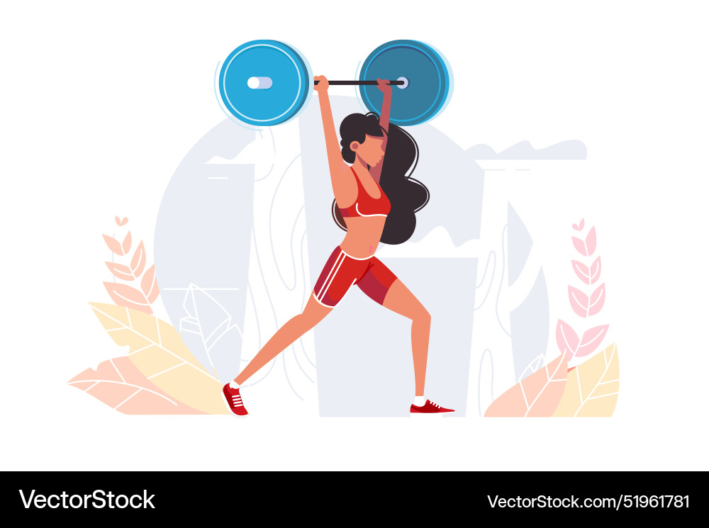 Female weightlifting strength Royalty Free Vector Image