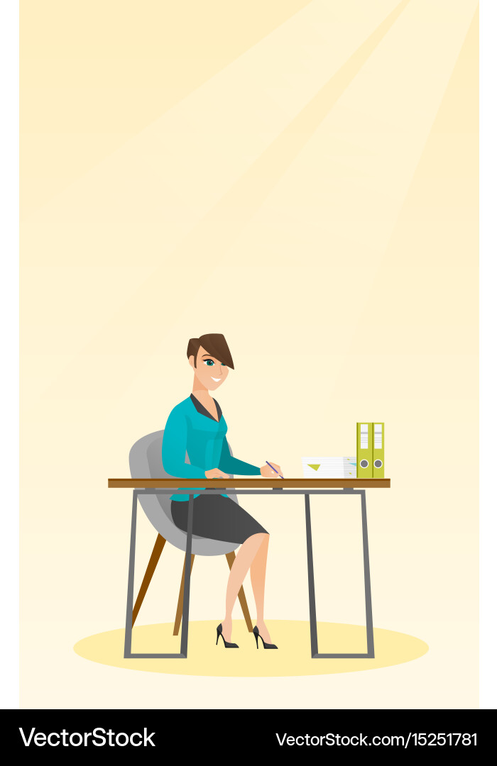 Journalist writing in a notebook with pencil Vector Image