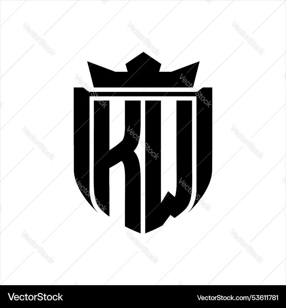 Kw logo with shield shape geeometric crown – Royalty-Free Vector ...