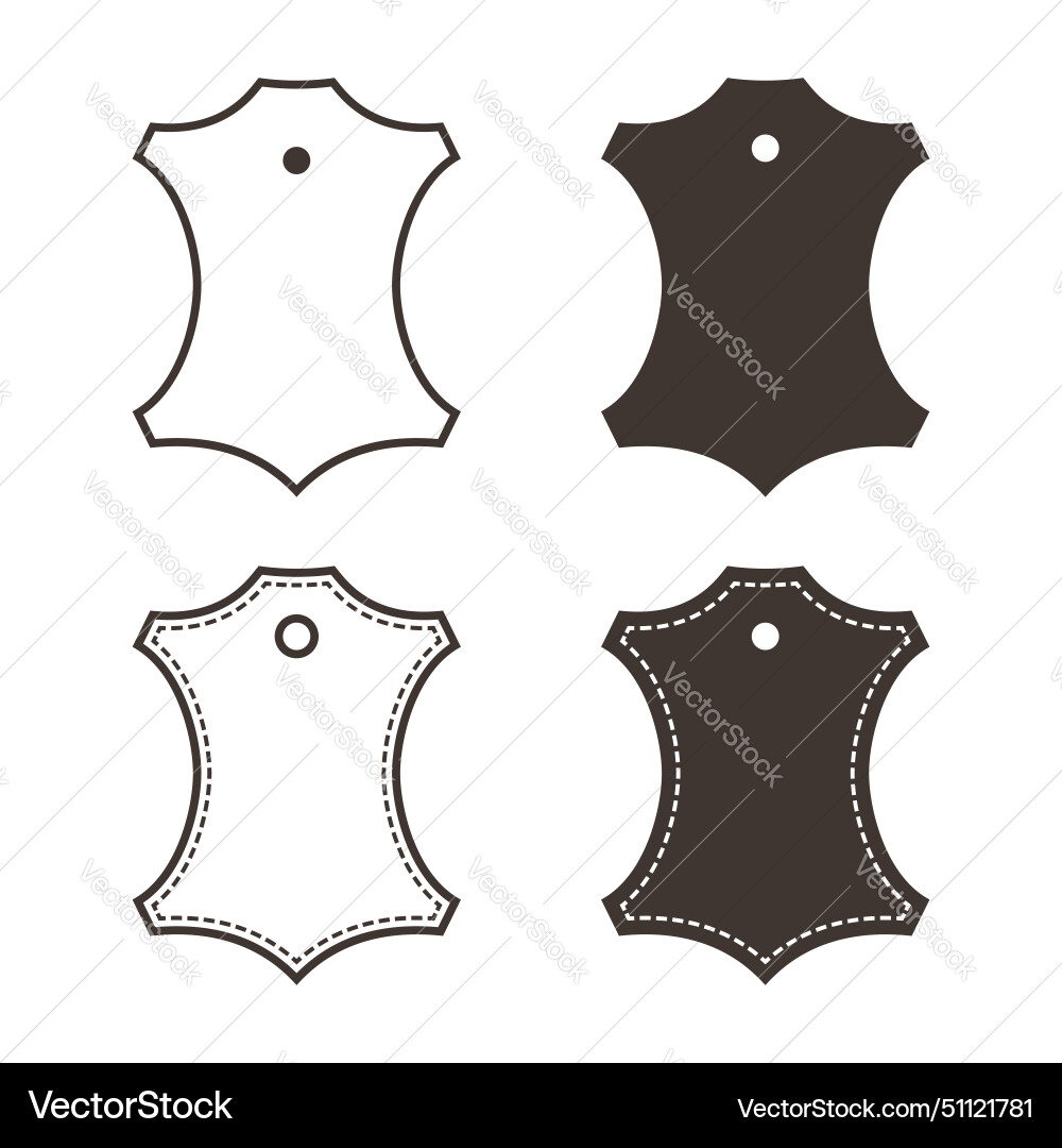 Leather mark set Royalty Free Vector Image - VectorStock