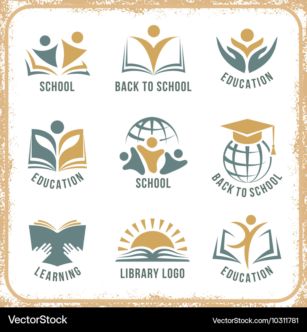 Retro style school logos Royalty Free Vector Image