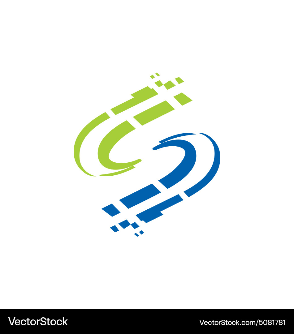 S letter digital technology logo Royalty Free Vector Image