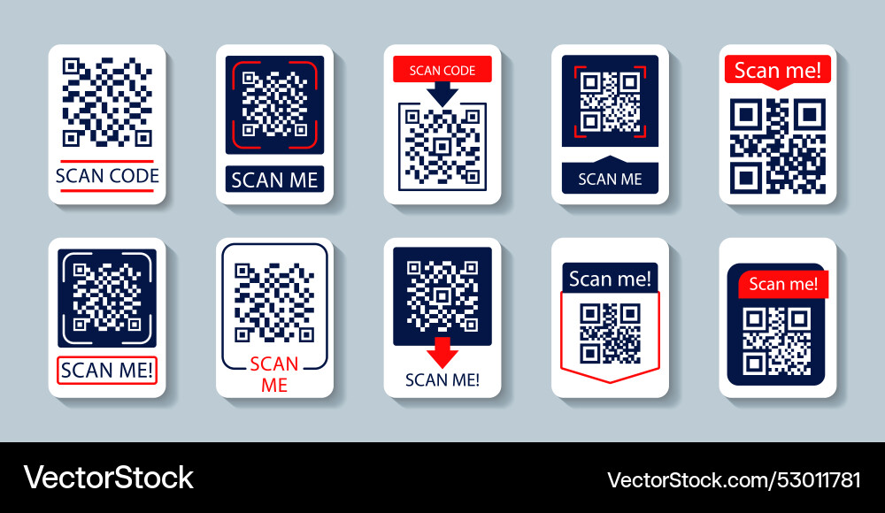Scan code collection set of me Royalty Free Vector Image