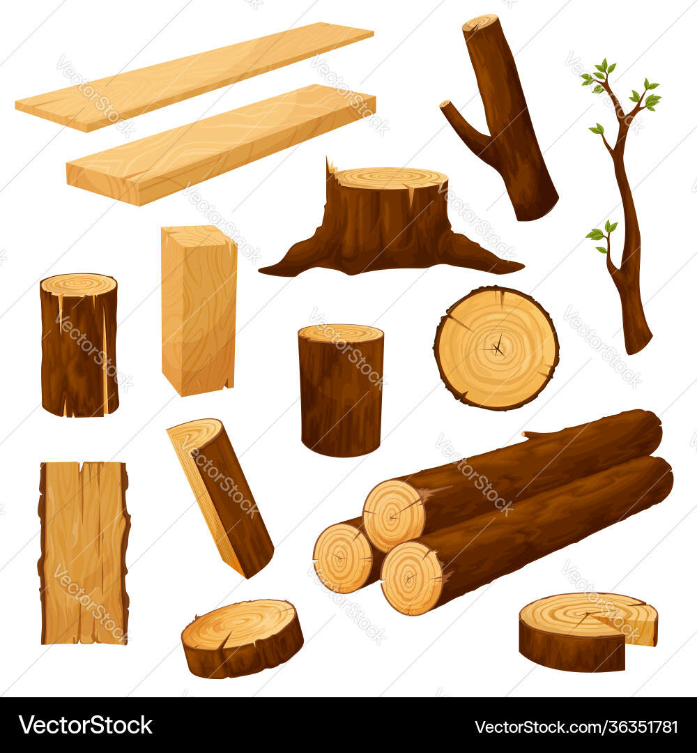 Wood Logs and Timber Royalty Free Vector Image