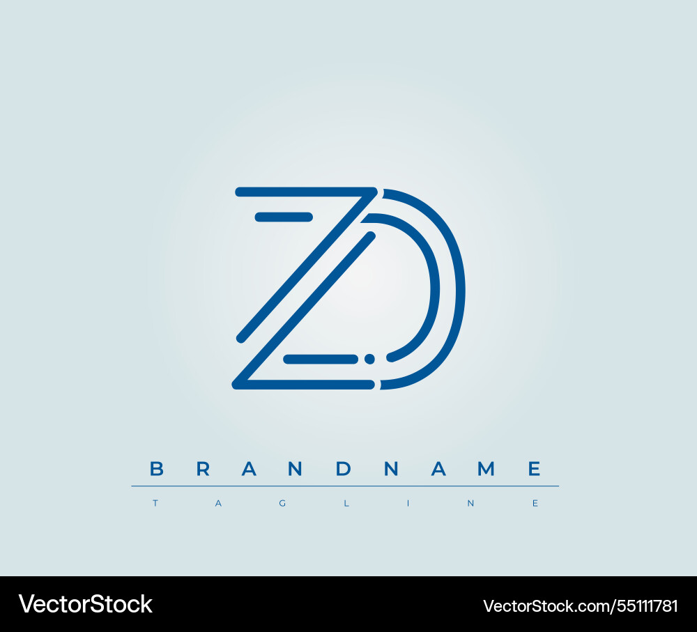 Zd technology letter logo template Royalty Free Vector Image