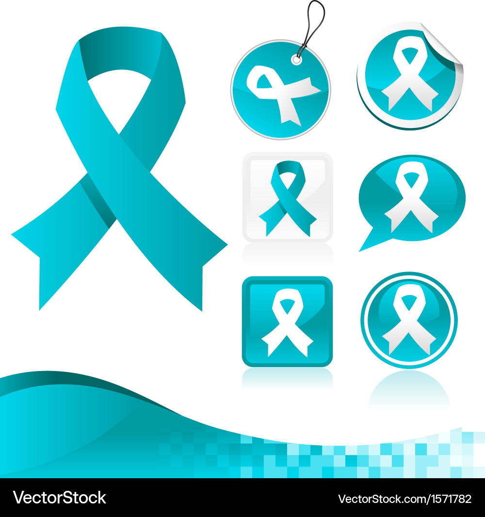 Blue ribbons awareness kit Royalty Free Vector Image