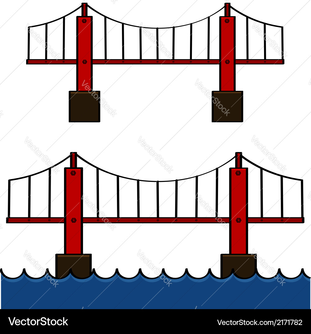 Cartoon bridge Royalty Free Vector Image - VectorStock