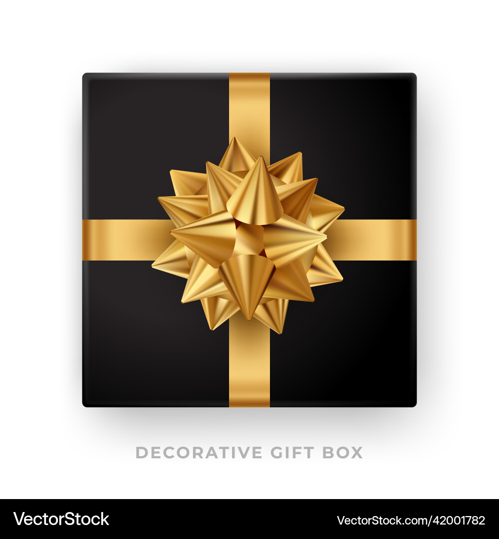 Decorative gift box with bow and ribbon isolated Vector Image