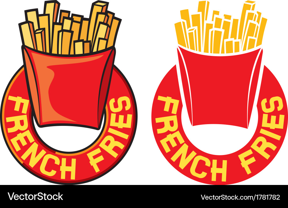 French fries label Royalty Free Vector Image - VectorStock