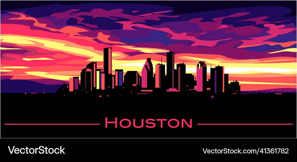 Houston skyline Royalty Free Vector Image - VectorStock