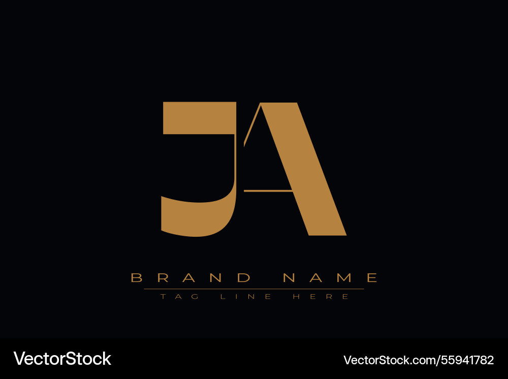 Ja initial letter logo design Royalty Free Vector Image