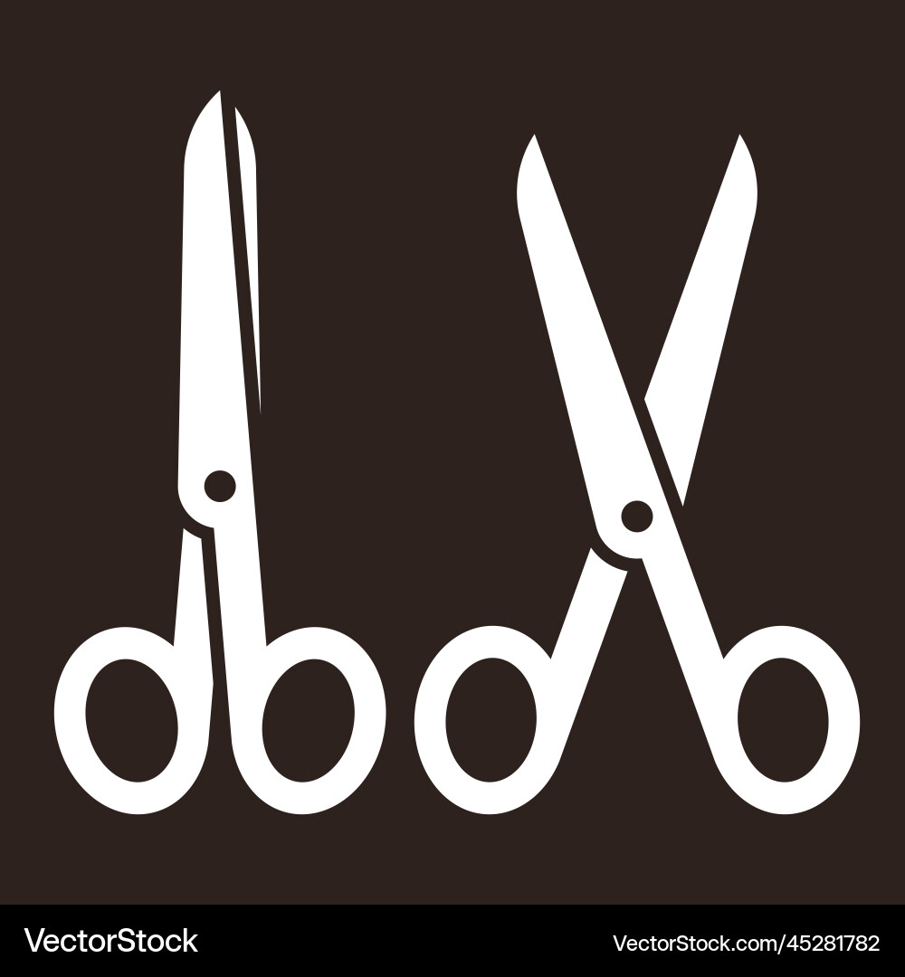 Open and closed scissors Royalty Free Vector Image