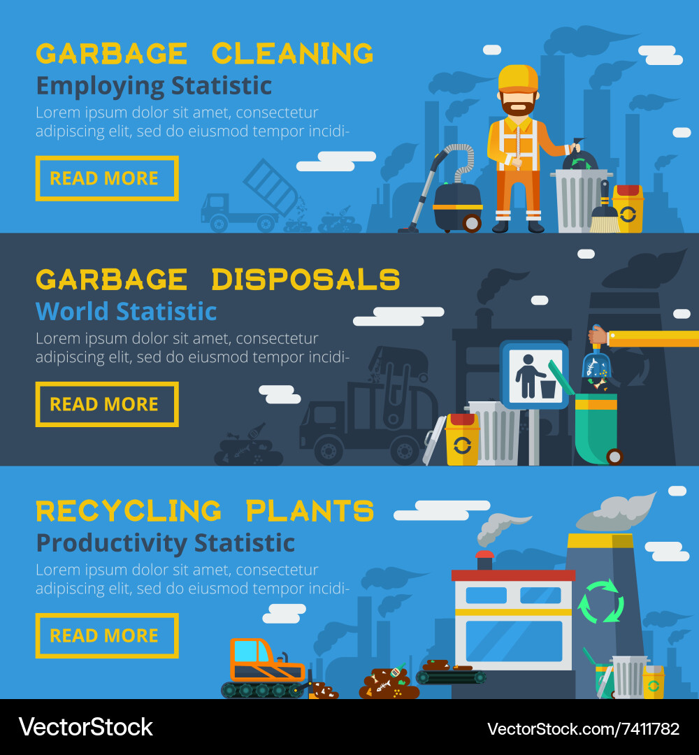 Recycling Banners - Waste Management Royalty Free Vector